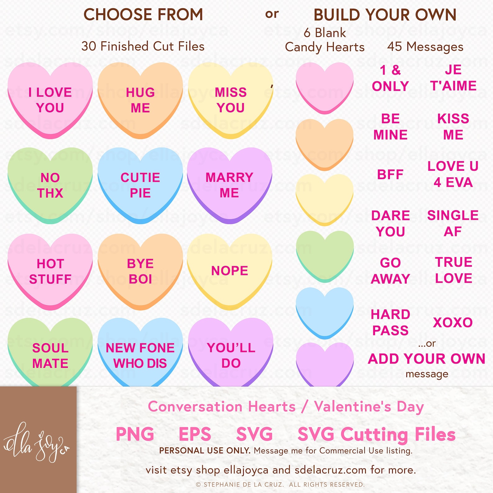 Blank Conversation Hearts SVG, Conversation Hearts PNG, Conversation ...