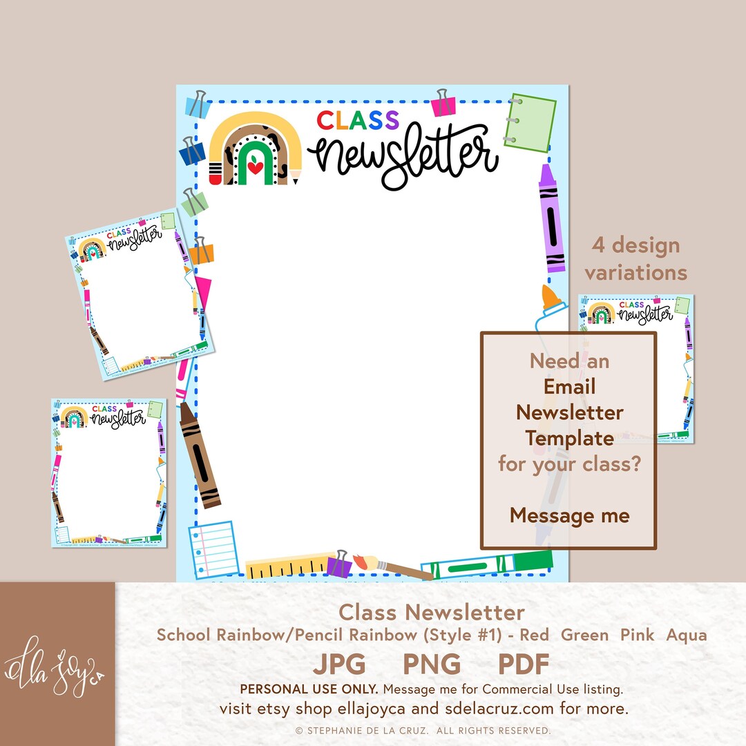 Class Newsletter Template Teacher Form Classroom Newsletter School ...