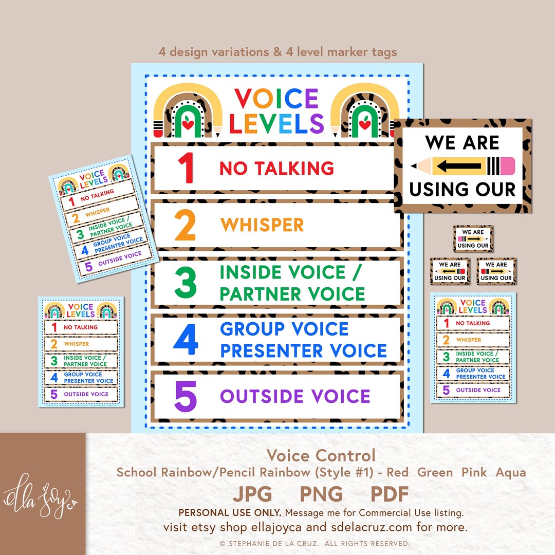 Voice Level Poster Voice Level Display Noise Level Poster Voice Levels ...