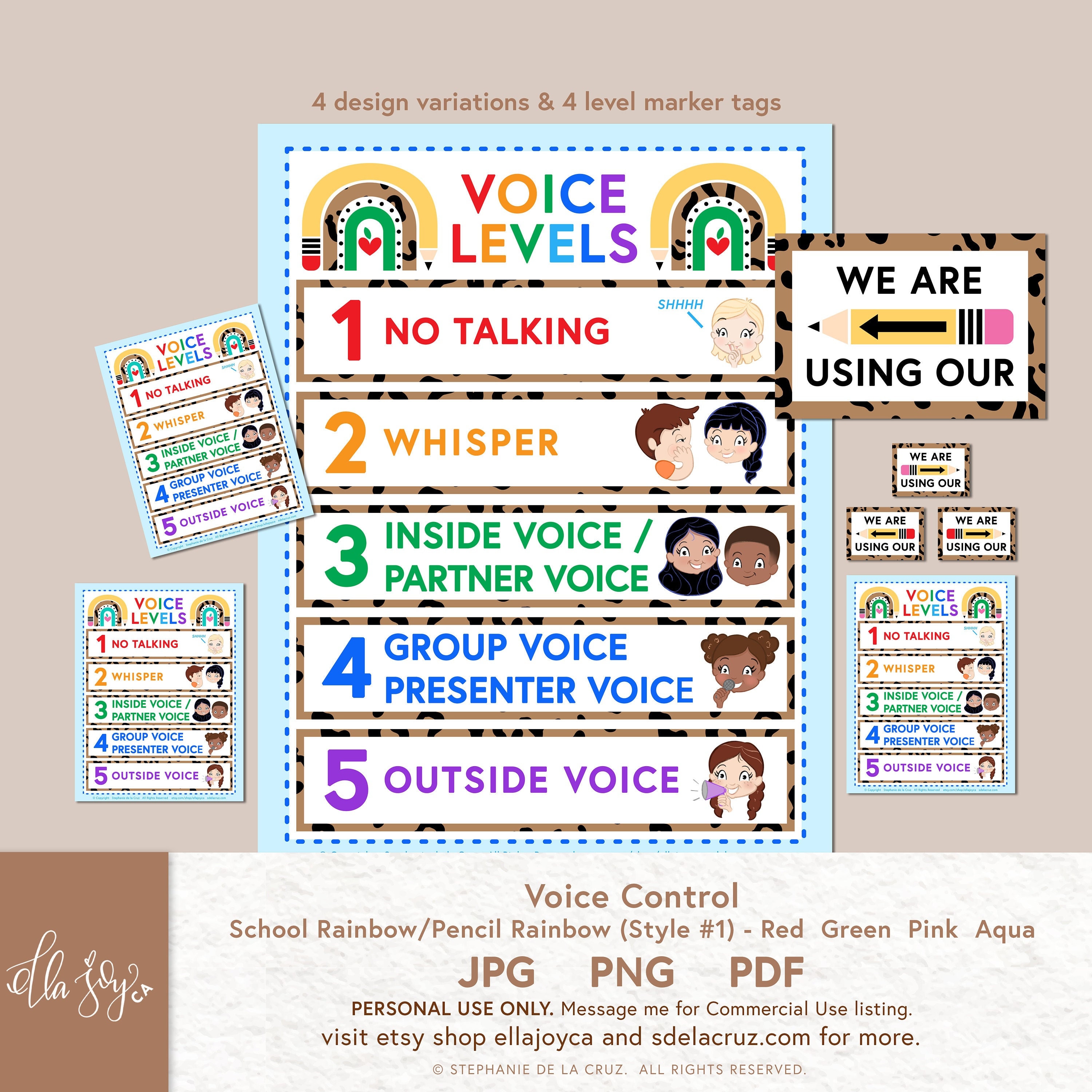 Voice Level Poster Voice Level Display Noise Level Poster Voice Levels ...