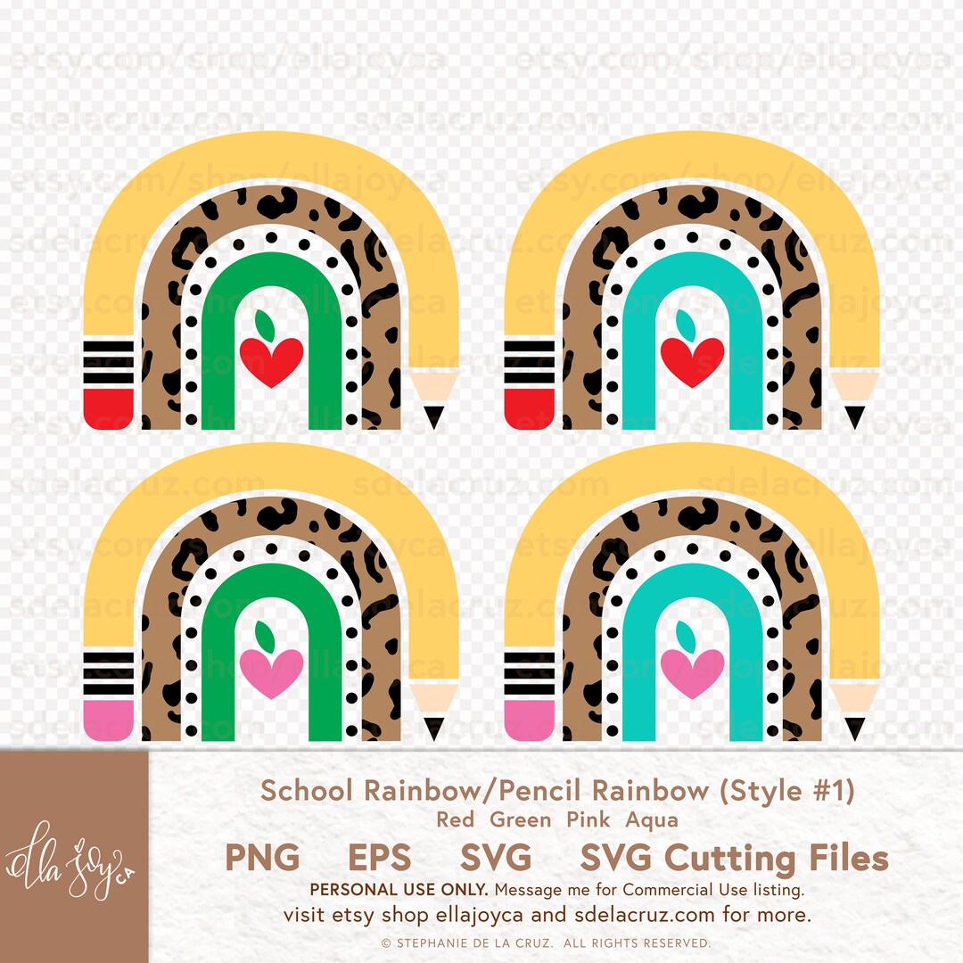 School Rainbow SVG PNG Pencil Rainbow Back to School Svg Png Eps First ...