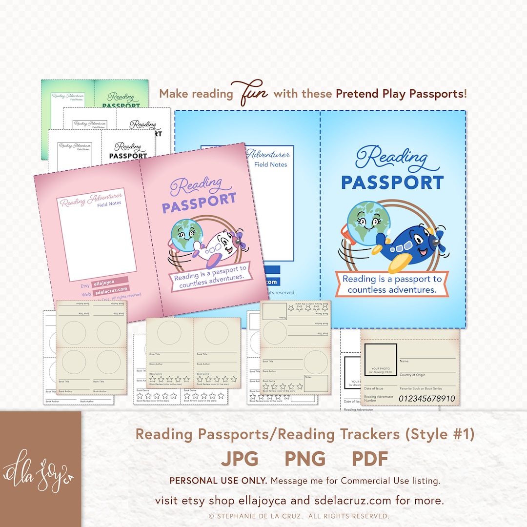 Reading Tracker Printable Reading Passport Reading Log Classroom Decor ...