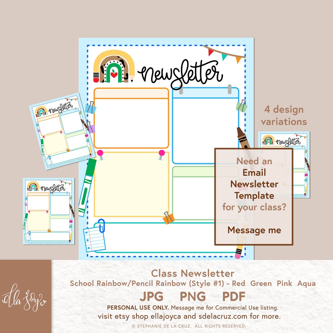 Teacher Class Newsletter Template Teacher Form Classroom - Etsy