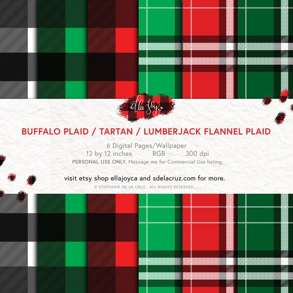 Red Black White Plaid Paper