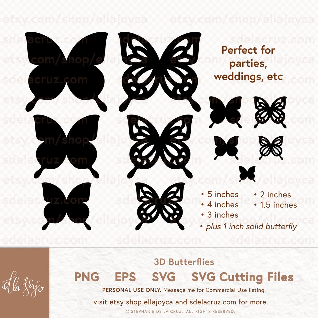 3D Butterfly Svg Eps Png Svg Cutting Files Circut File, Mariposas 2 ...