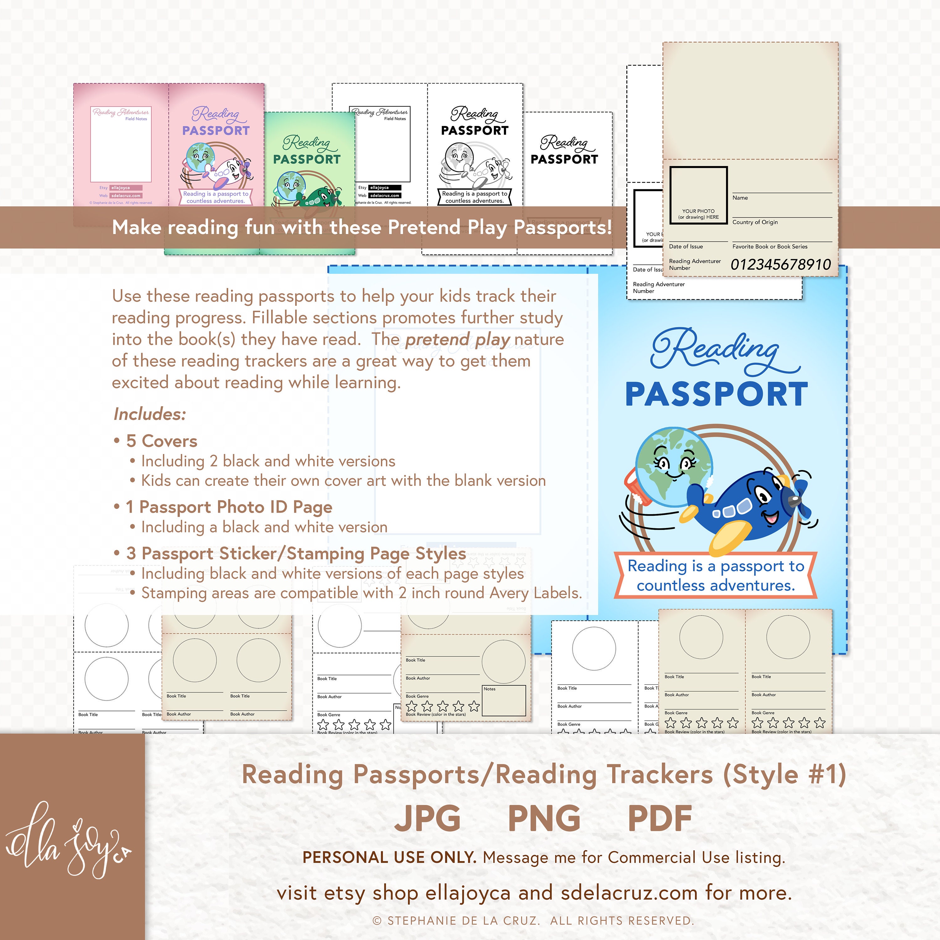 Reading Tracker Printable Reading Passport Reading Log Classroom Decor ...