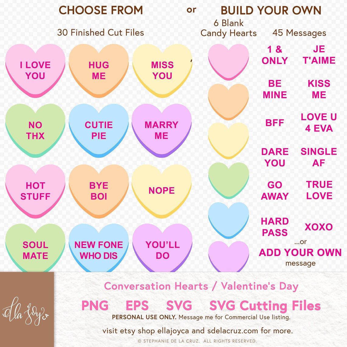 Blank Conversation Hearts SVG Conversation Hearts PNG | Etsy