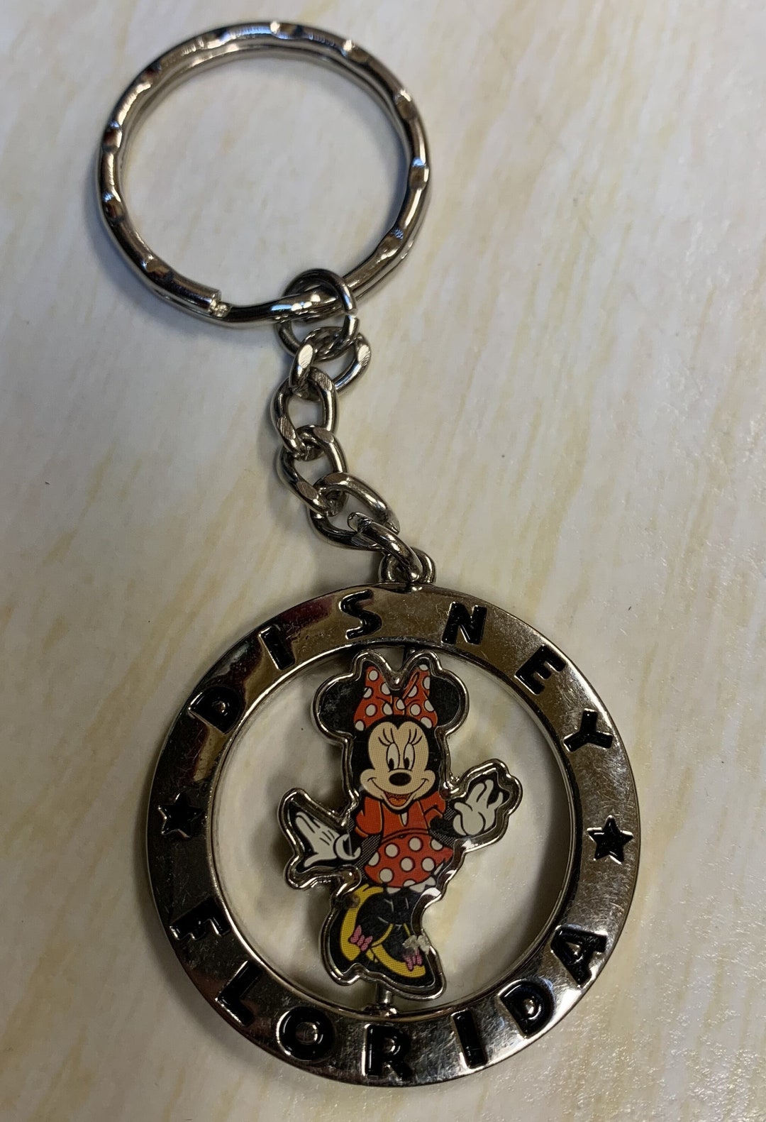 Minnie Mouse Disney Florida Spinner Key Chain/fob - Etsy