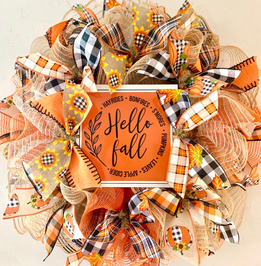 DIY Wreath Kit Fall Autumn Hello Fall Wreath Kit - Etsy