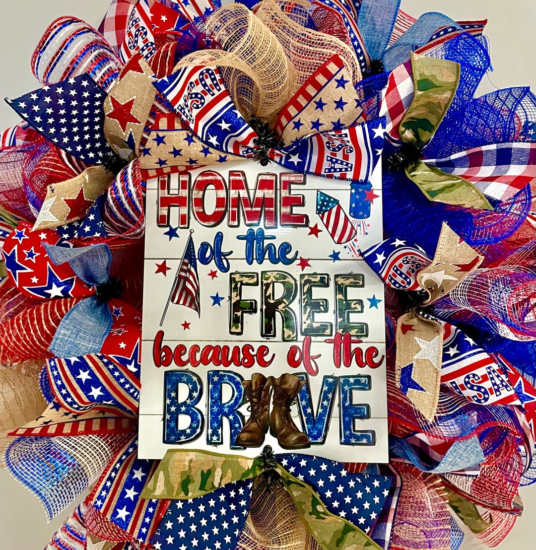 DIY Wreath Kit Home of the Free Because of the Brave Wreath Kit - Etsy