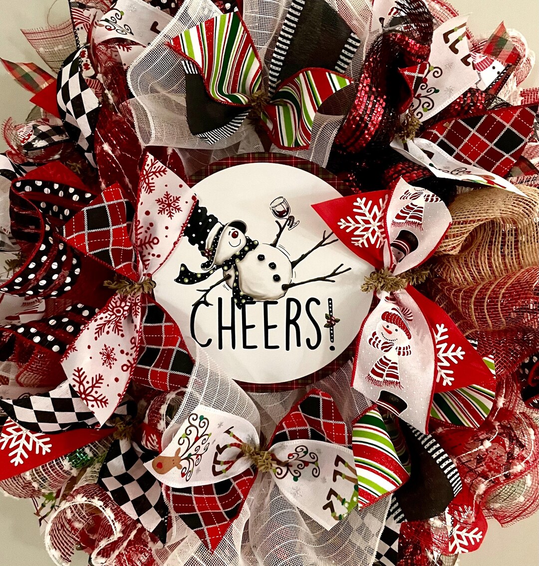 DIY Wreath Kit Snowman Cheers Christmas Wreath Kit - Etsy