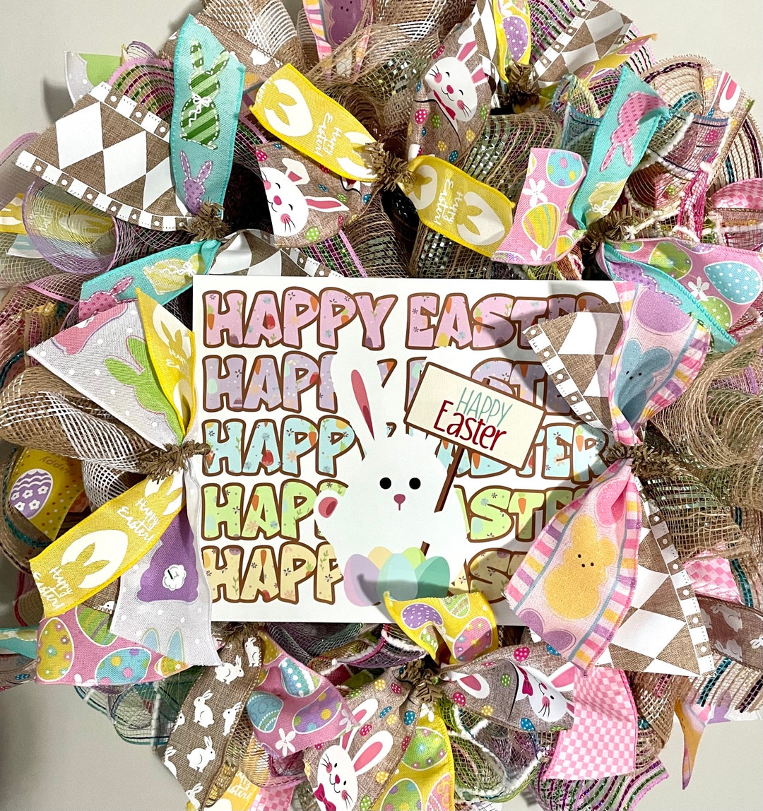 DIY Wreath Kit Pastel Happy Easter Wreath Kit - Etsy