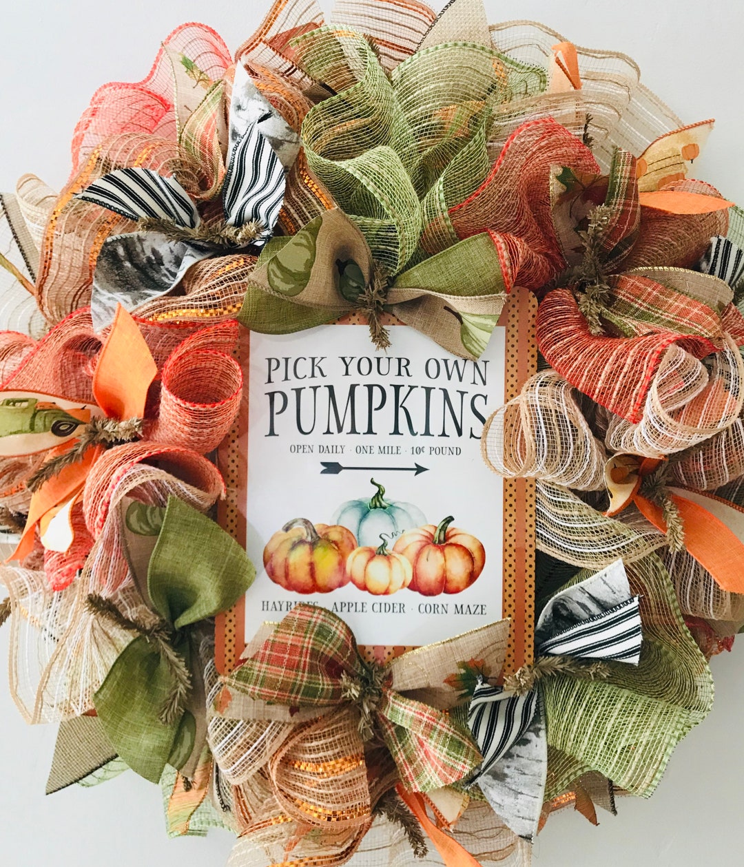 DIY Wreath Kit Fall Autumn Pick Your Pumpkins Wreath Kit - Etsy
