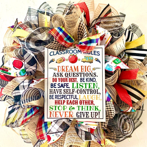 School Wreath - Etsy