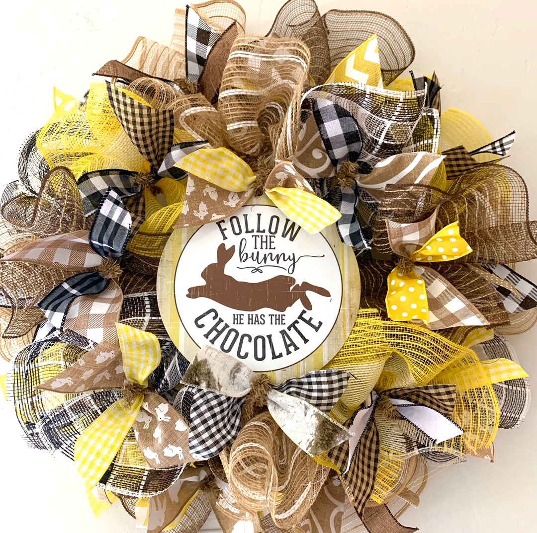 DIY Wreath Kit Follow the Bunny Easter Wreath Kit - Etsy
