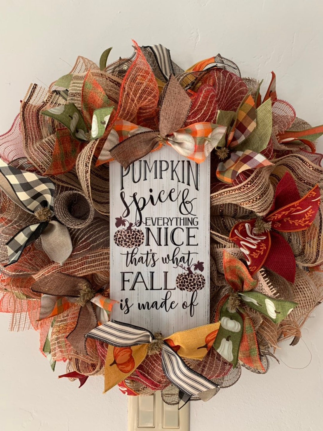 DIY Wreath Kit Fall Pumpkin Spice Leopard Pumpkin Wreath Kit - Etsy