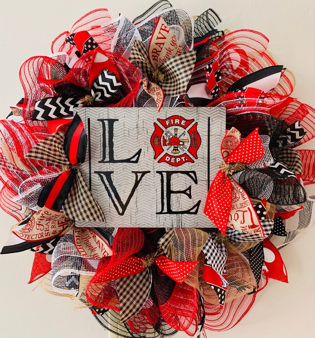 DIY Wreath Kit Fireman Love Wreath Kit - Etsy