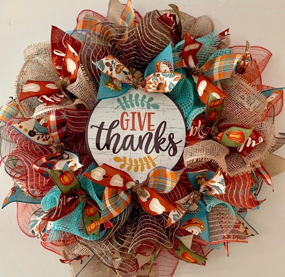 DIY Wreath Kit Fall Autumn Give Thanks Wreath Kit | Etsy