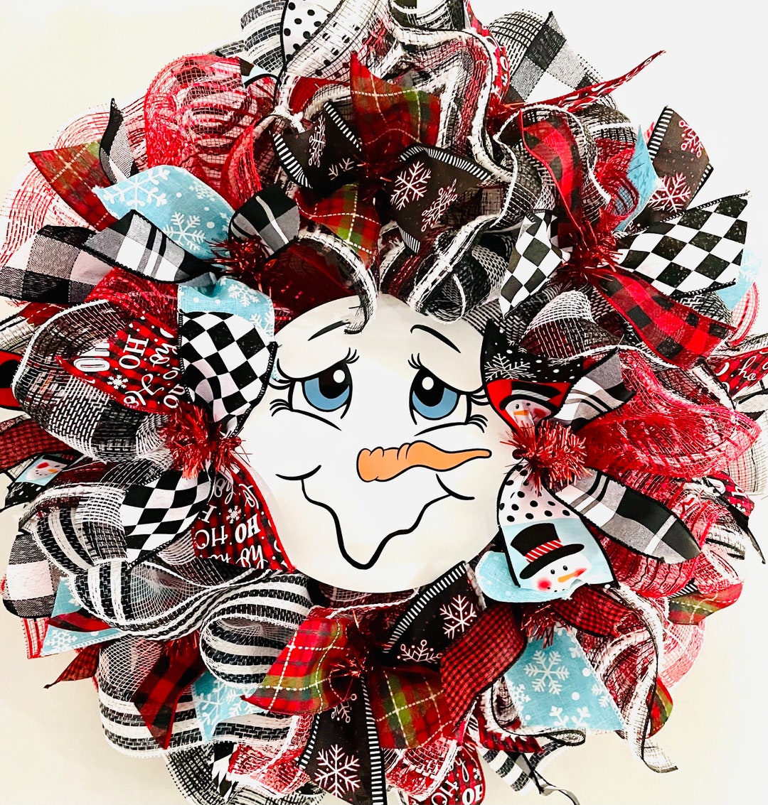 DIY Wreath Kit Snowman Christmas Wreath Kit - Etsy