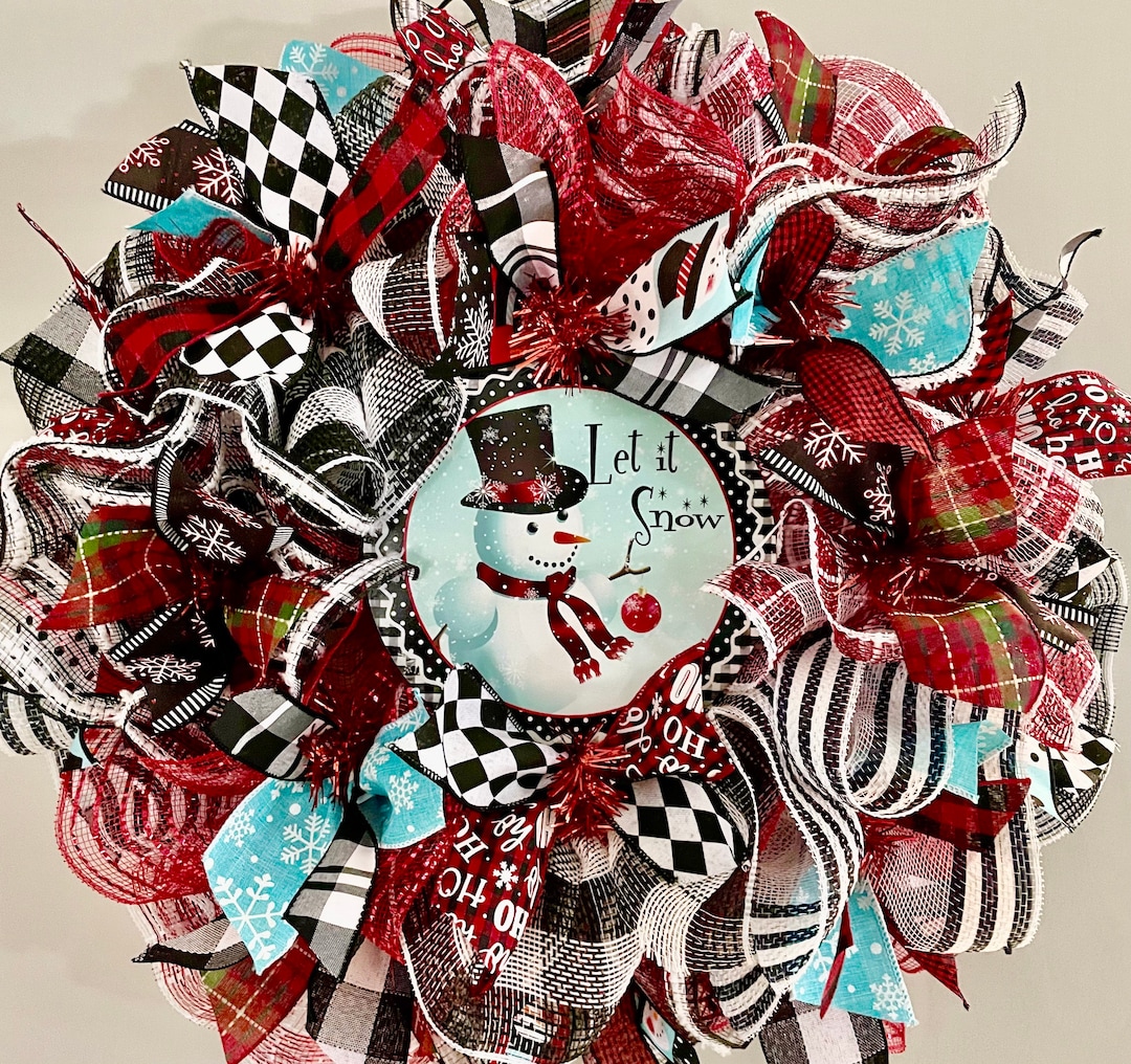 DIY Christmas Wreath Kit: Snowman 'let It Snow' Design - Etsy