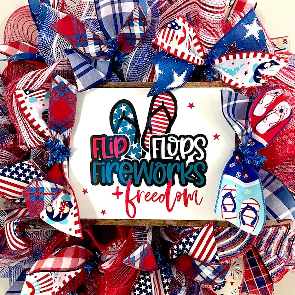 Patriotic Flip Flops - Etsy