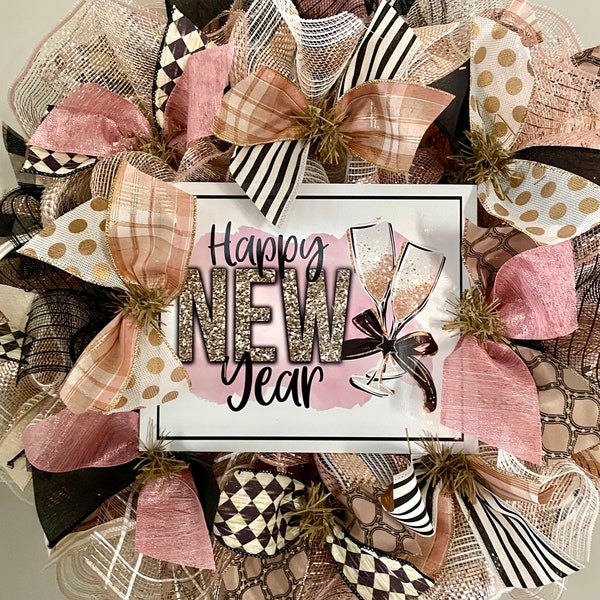 New Year Wreath - Etsy