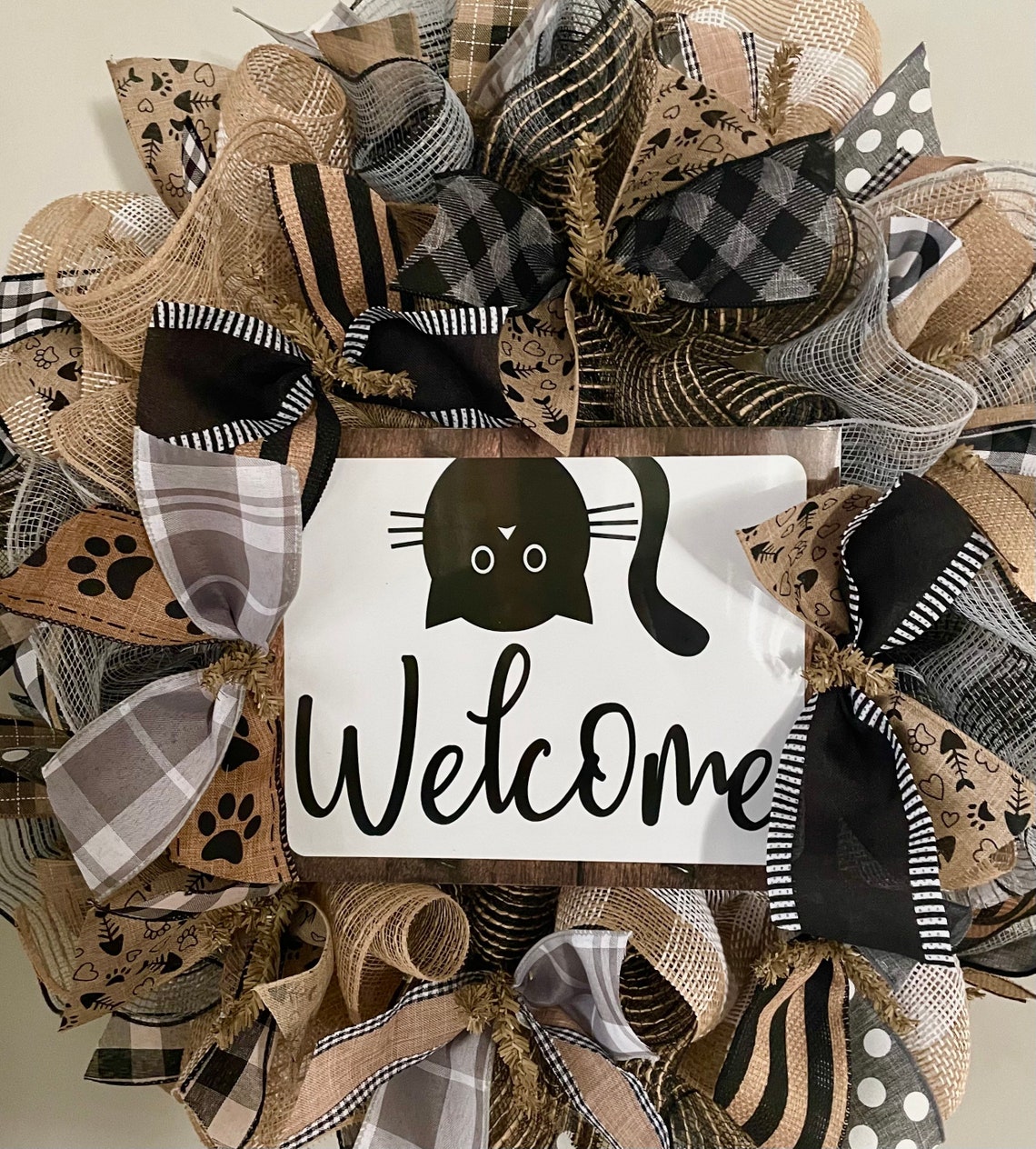 DIY Wreath Kit Welcome Cat Wreath Kit - Etsy