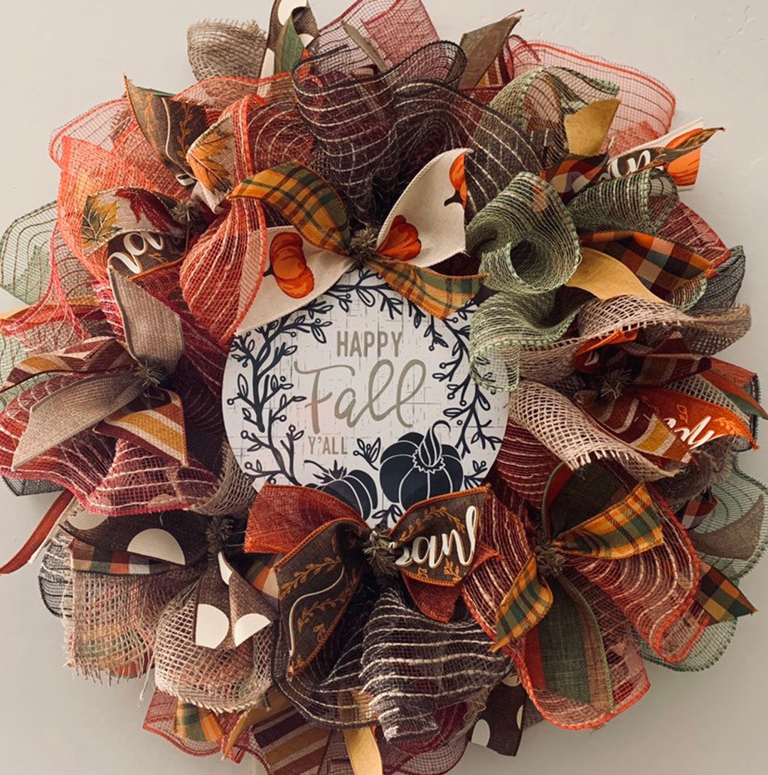 DIY Wreath Kit Fall Happy Fall Y'all Wreath Kit - Etsy