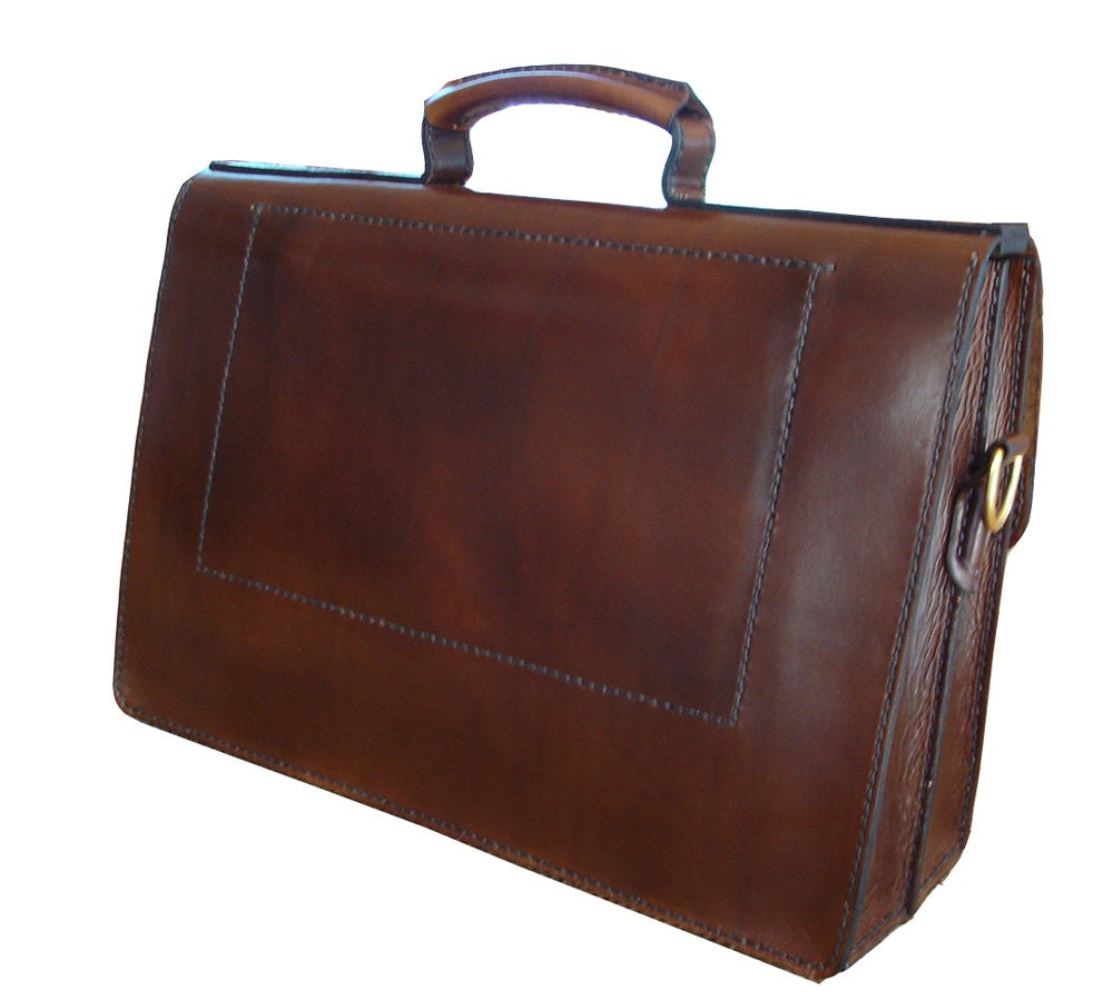 LEATHER HANDMADE BAG / Briefcase / Leather Messenger Bag / Classic ...