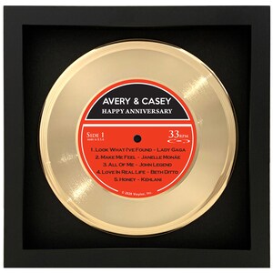 PERSONALIZED Authentic Framed Gold 45RPM Record - Etsy