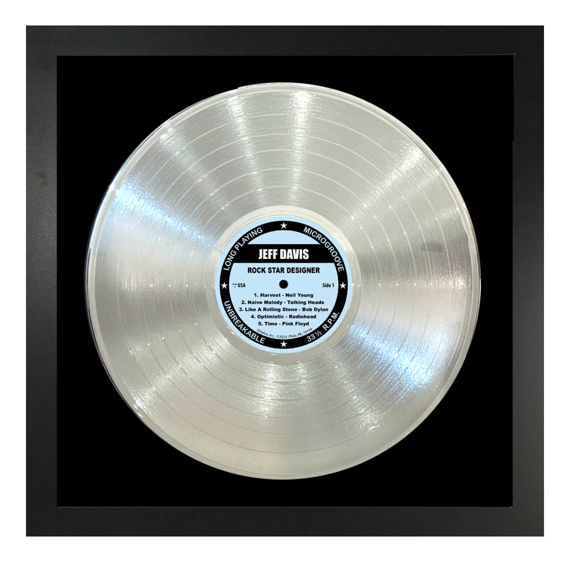 PERSONALIZED Authentic Framed Platinum Vinyl Record - Etsy