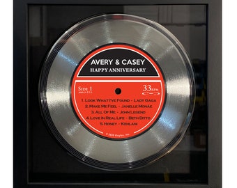 PERSONALIZED Authentic Framed Platinum Vinyl Record With Customized ...