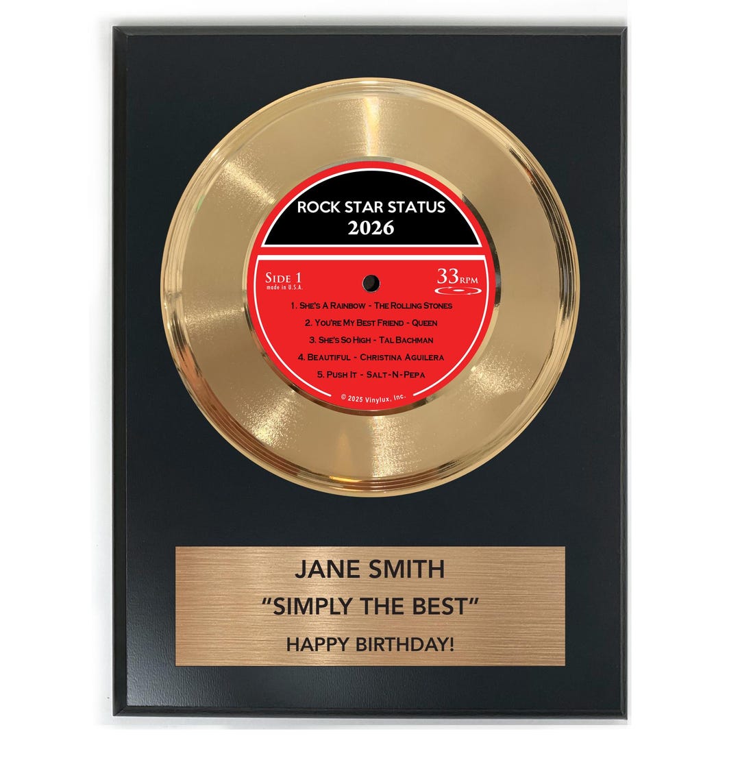 PERSONALIZED Authentic Gold 45RPM Record Plaque W/ Custom Engraved ...