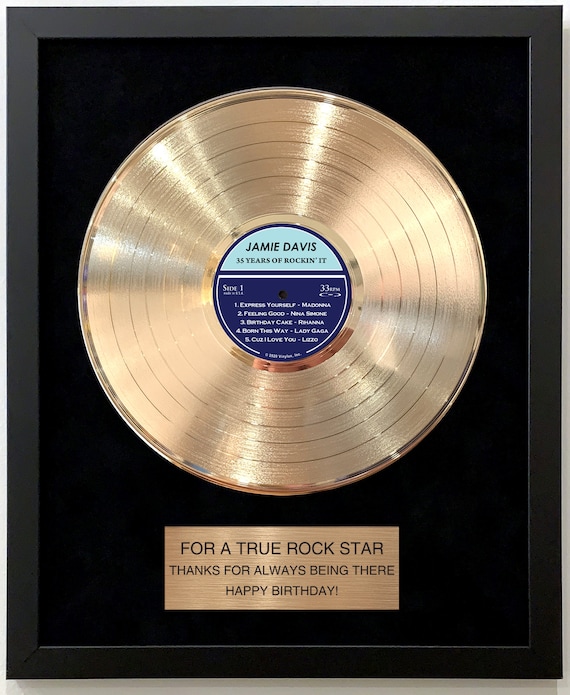PERSONALIZED Authentic Framed Gold Vinyl Record With | Etsy