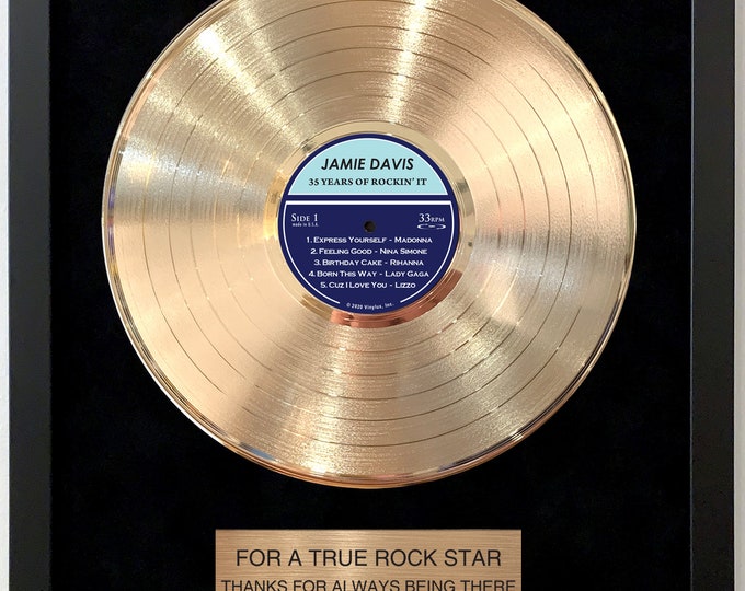 PERSONALIZED Authentic Framed Gold Vinyl Record With - Etsy