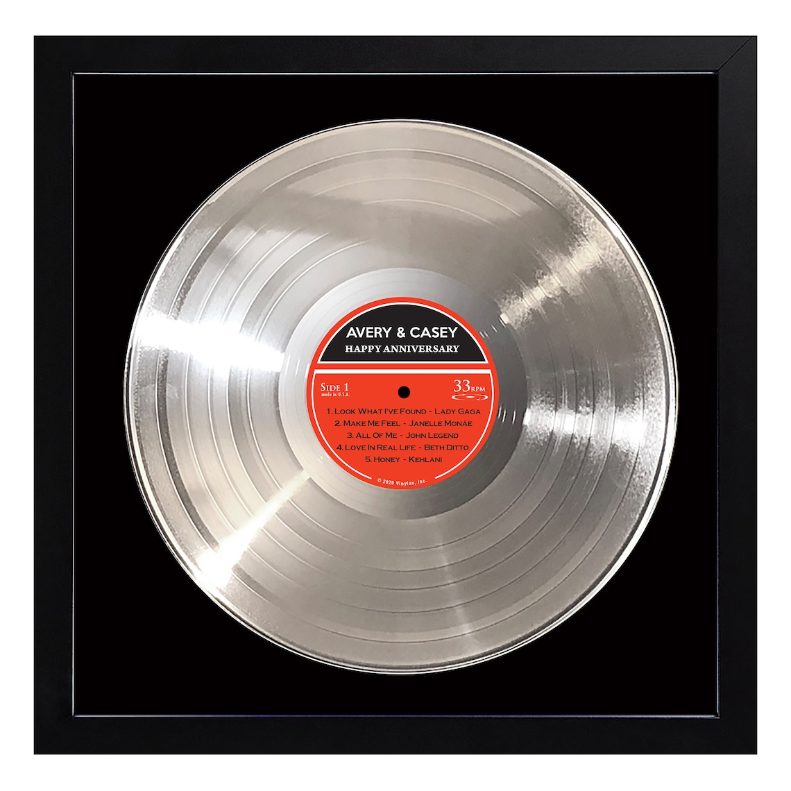 PERSONALIZED Authentic Framed Platinum Vinyl Record - Etsy