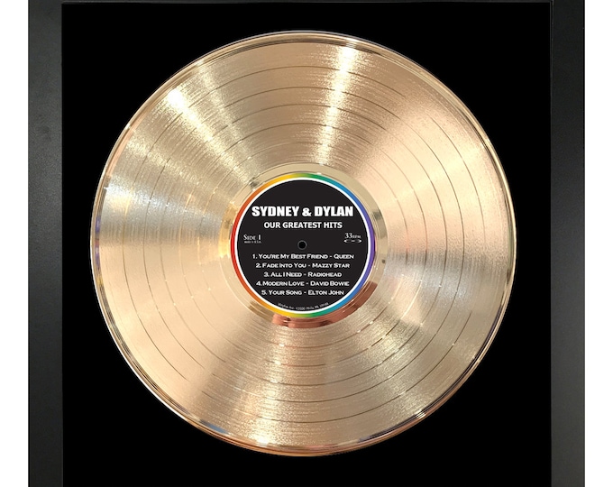 PERSONALIZED Authentic Framed Gold Vinyl Record - Etsy