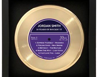 PERSONALIZED Authentic Framed Gold Vinyl Record With Customized Plaque ...