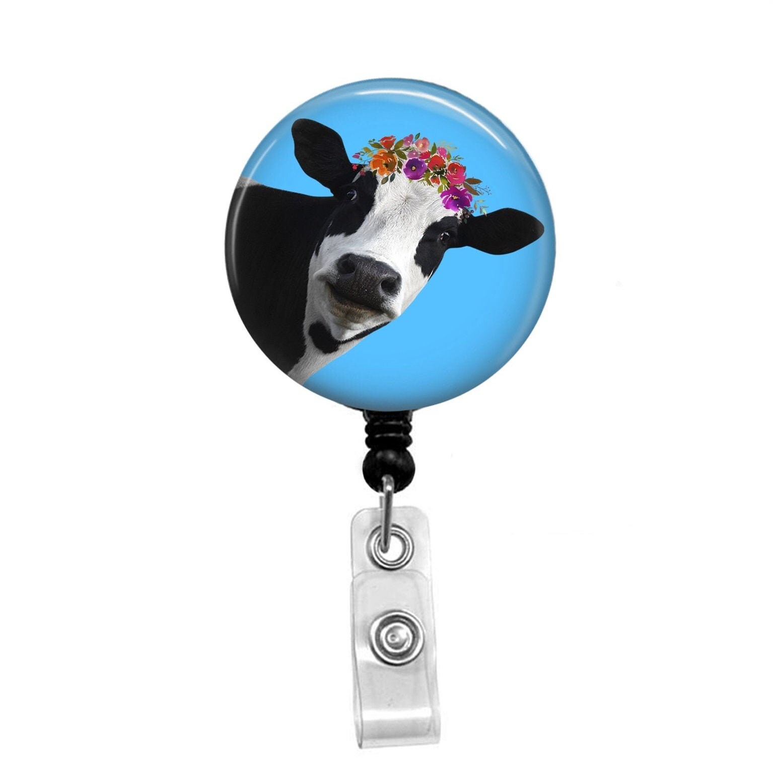 Retractable Badge Reel Cow ID Badge Badge Reels Funny | Etsy