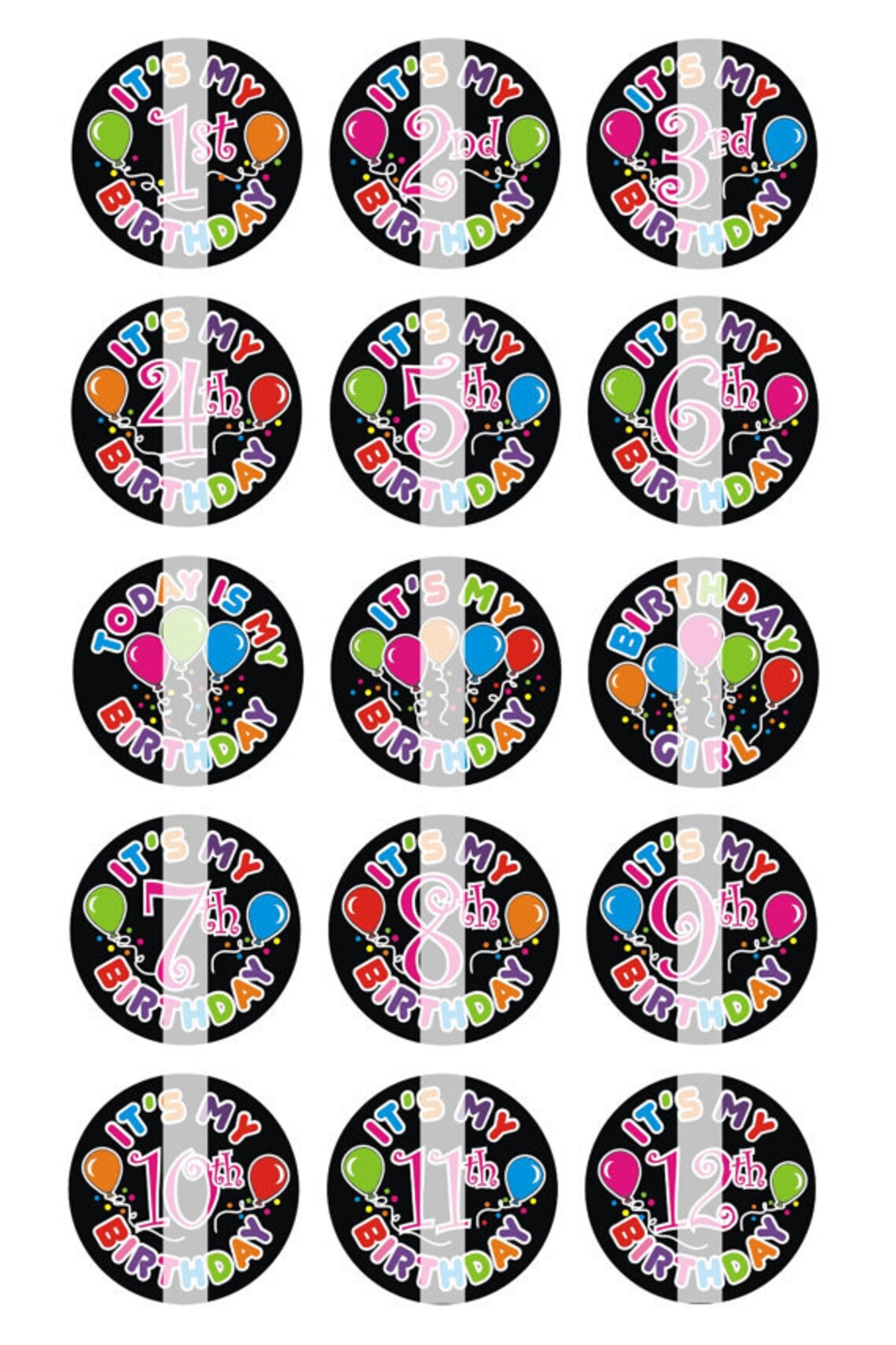 Numbered Birthday Button It's My Birthday Button - Etsy