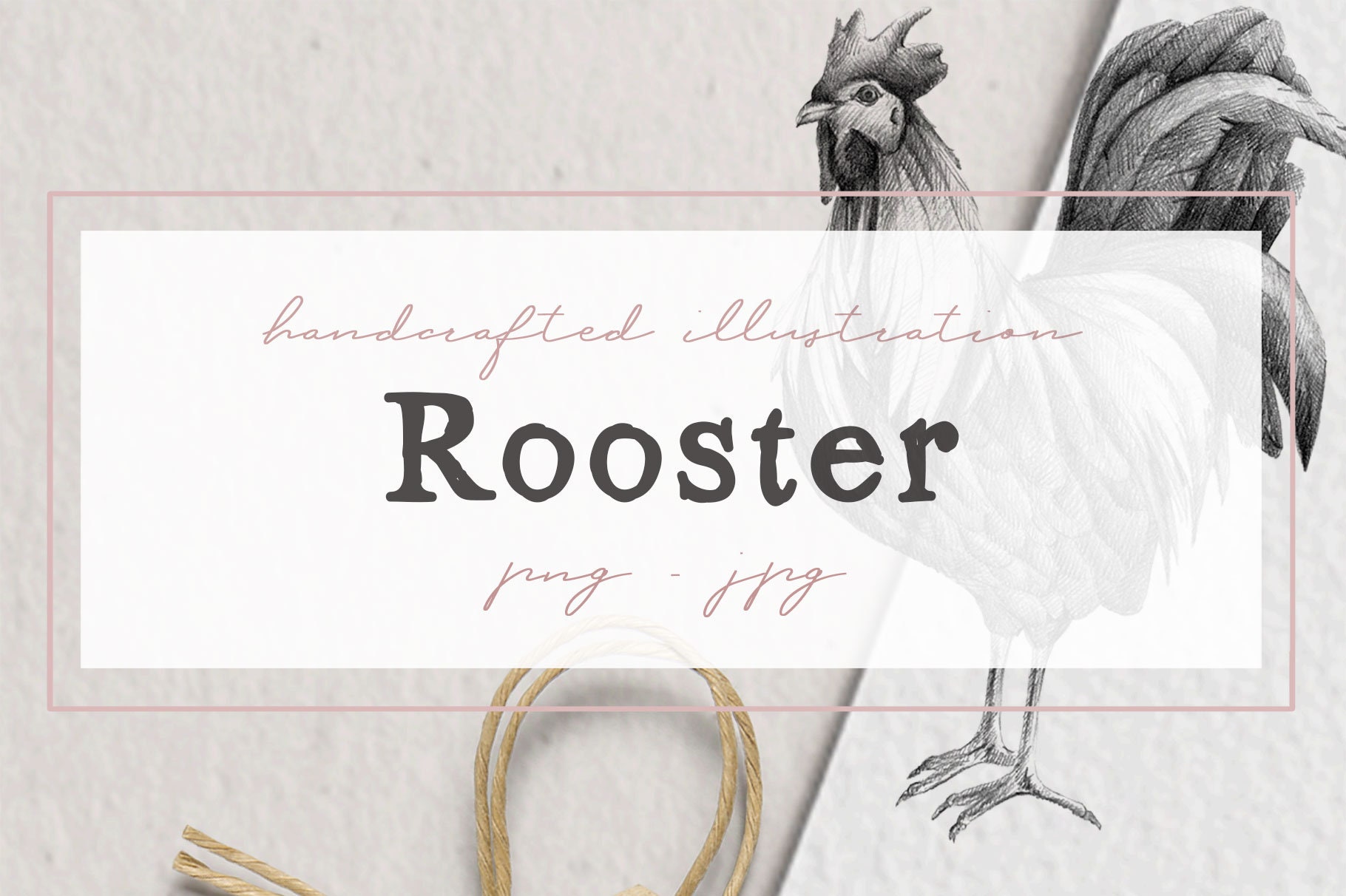Hand Drawn Rooster Illustration - Etsy