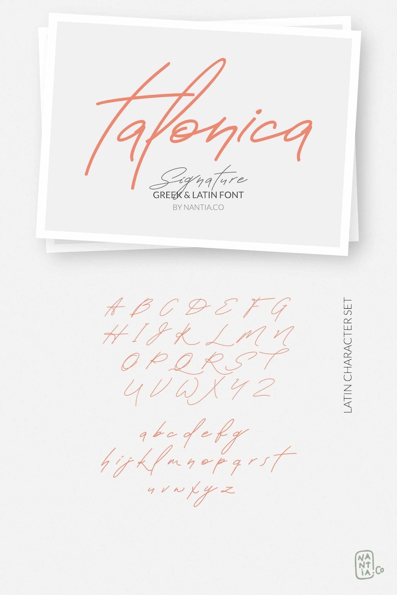 Greek Signature Font Talonica - Etsy