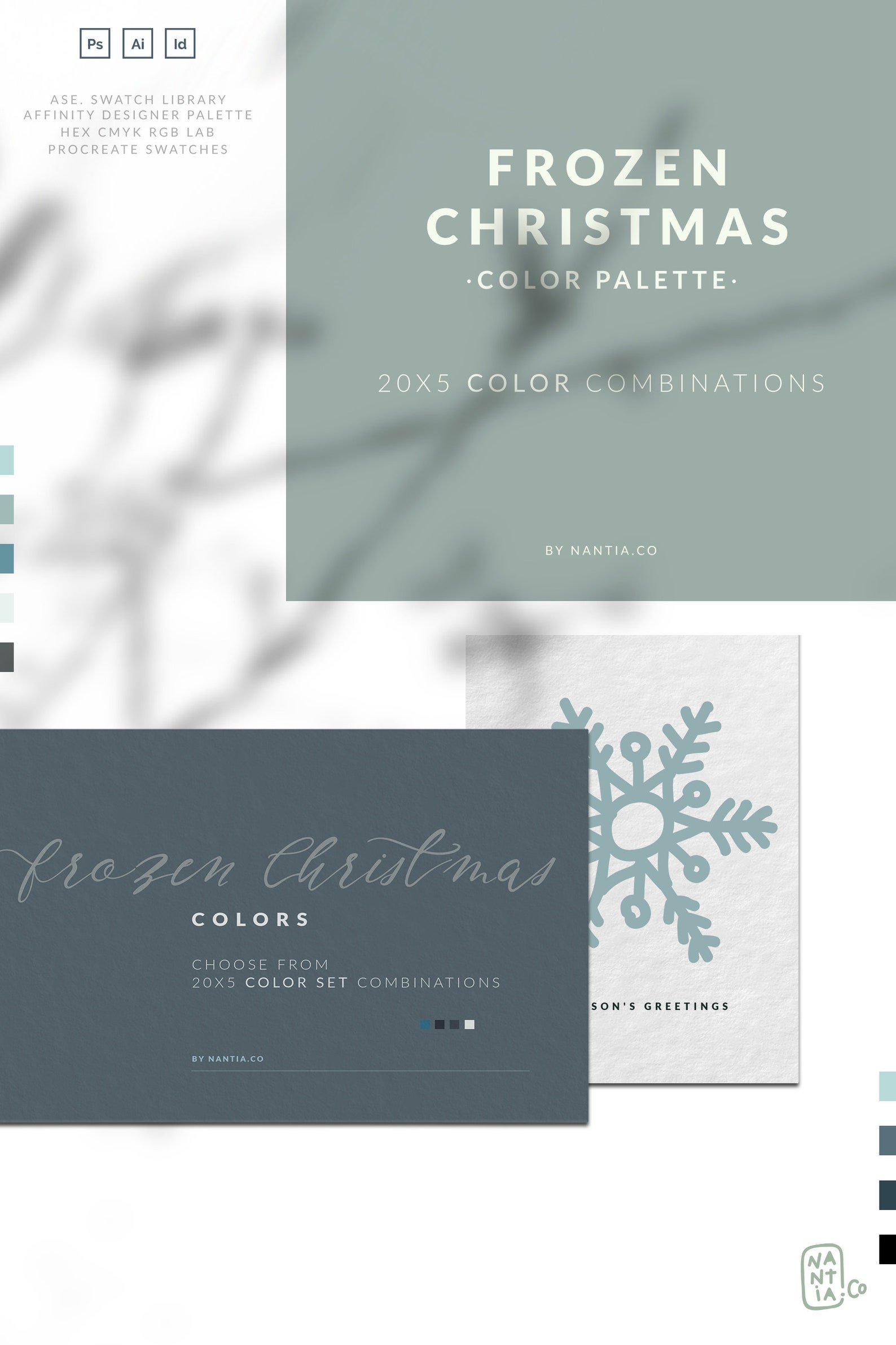 Palette Blue, Frozen Christmas, Color Palette, Color Palette Adobe ...