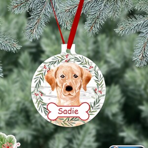 Red Fox Lab Ornament, Ruby Labrador Dog Christmas Ornament Personalized ...