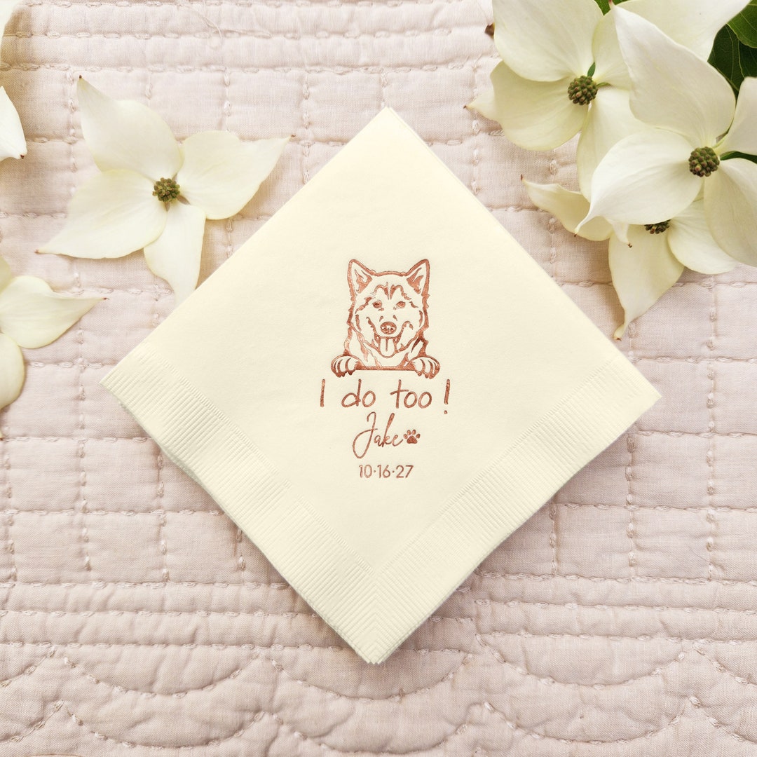 I Do Too Dog Cocktail Napkins, Personalized Dog Beverage Napkins, Bar ...