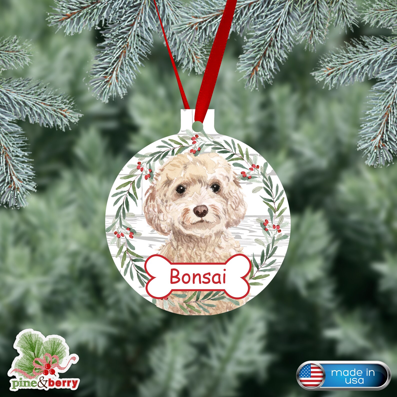Cockapoo Dog Personalized Pet Christmas Ornament Champagne - Etsy
