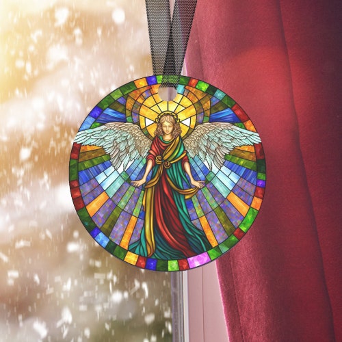 Christmas Ornament Angel Opaque Acrylic Angel Window - Etsy
