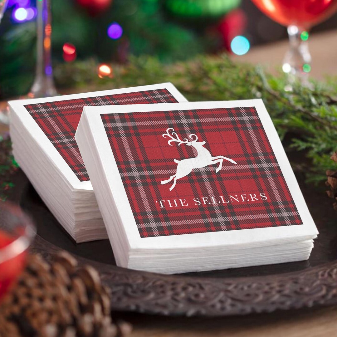 Personalized Cocktail Napkins for Holiday Party, Christmas Party ...