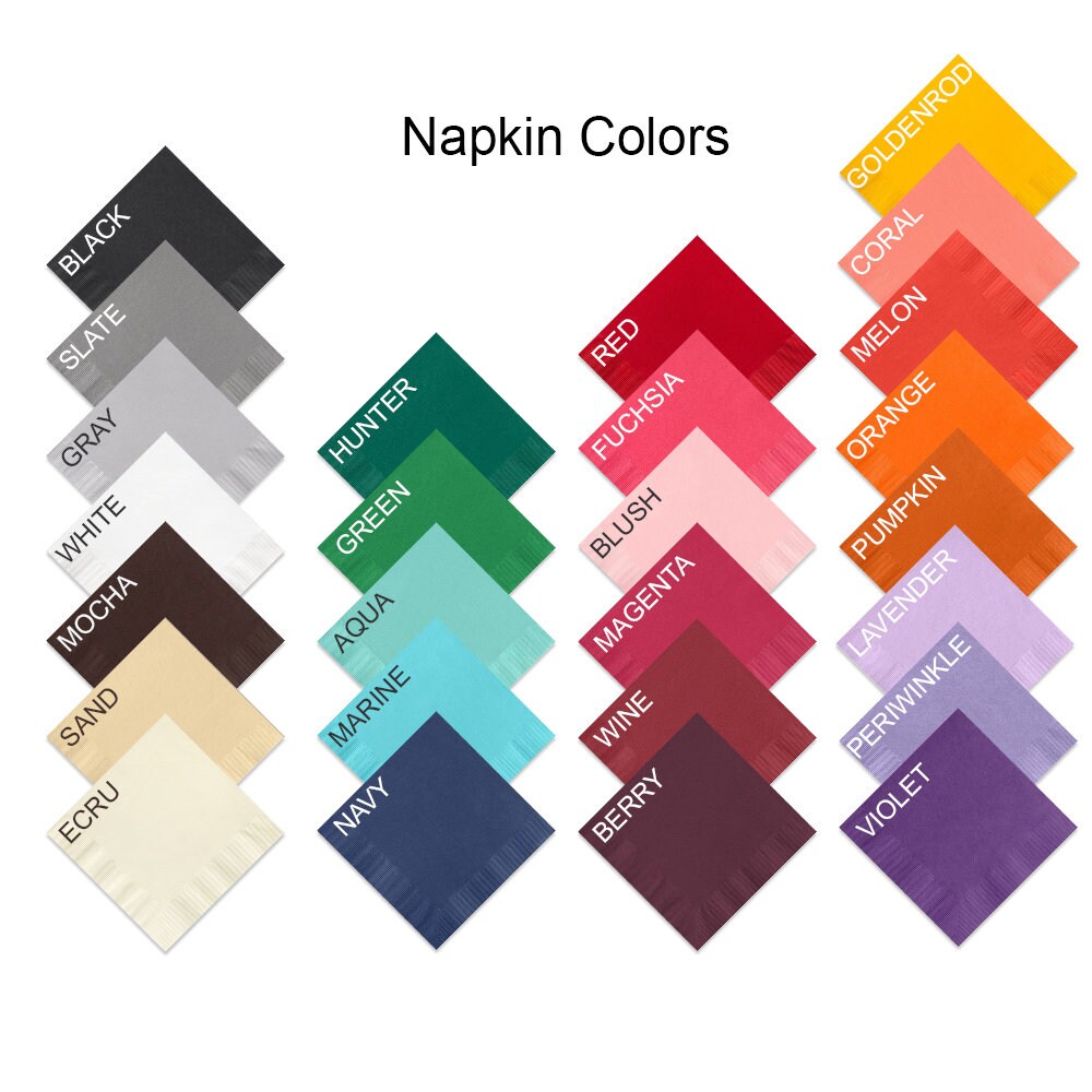 Black Wedding Napkins Personalized Beverage Napkins Silver | Etsy