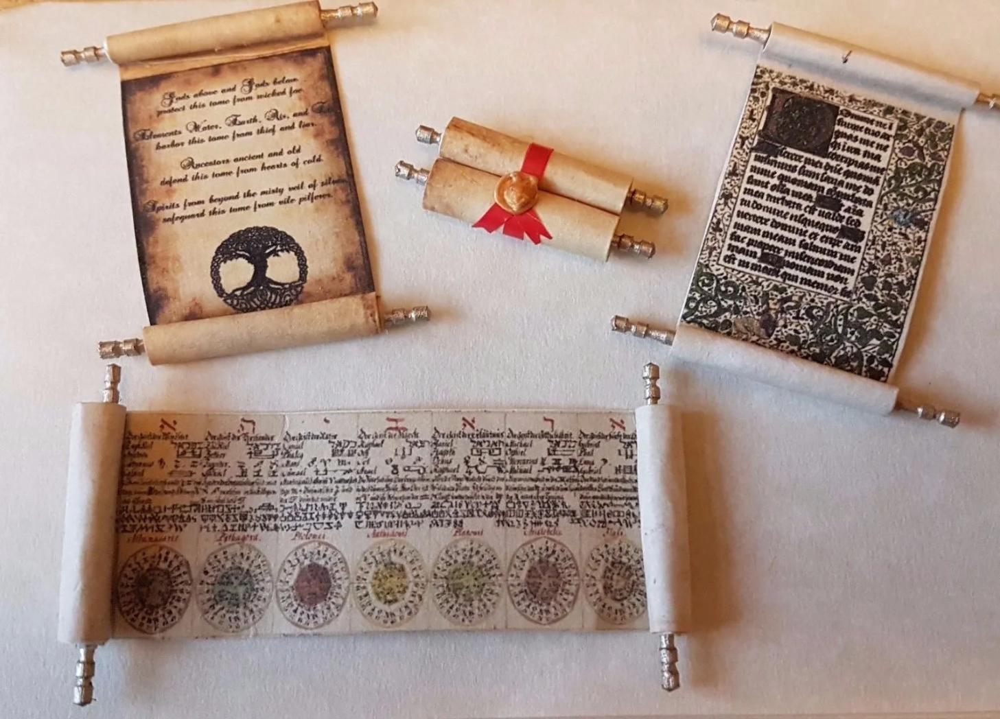1:12th Scale Manuscripts / Scrolls Set Dollshouse Miniature Digital ...